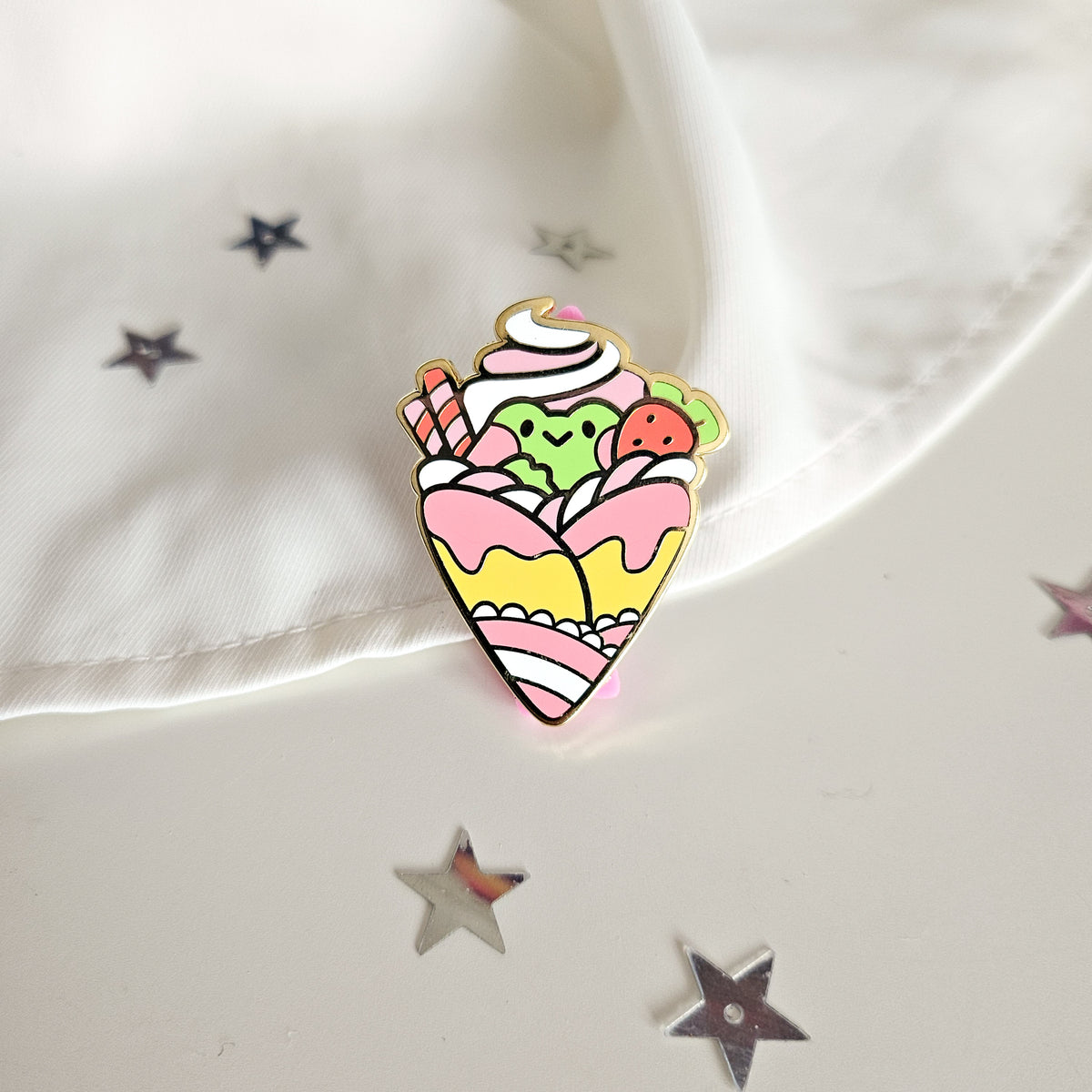 Frog Crepe Enamel Pin – Zellie's Koi Pond
