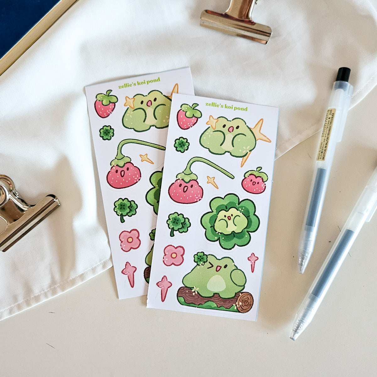 nomnoms strawberry luck vinyl sticker sheet – Zellie's Koi Pond