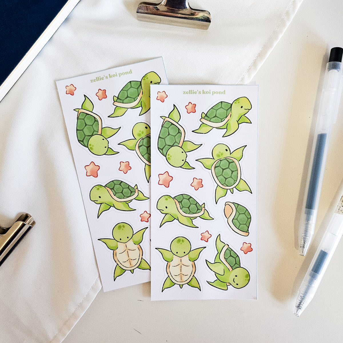 turtle vinyl sticker sheet – Zellie's Koi Pond