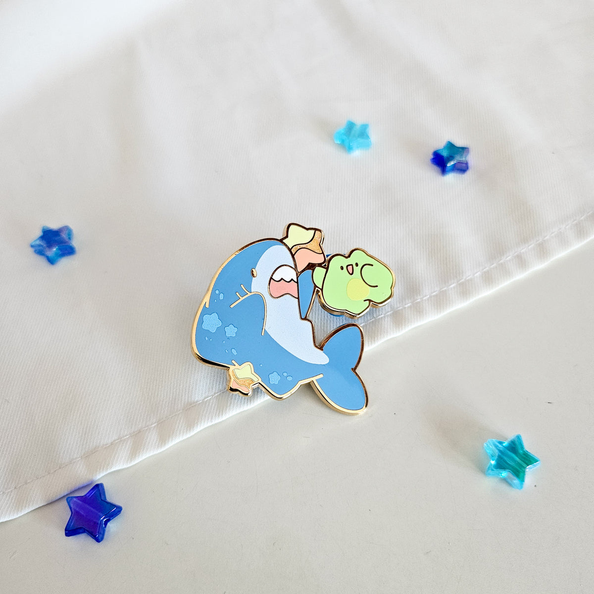 Shark Glitter Enamel Pin – Zellie's Koi Pond