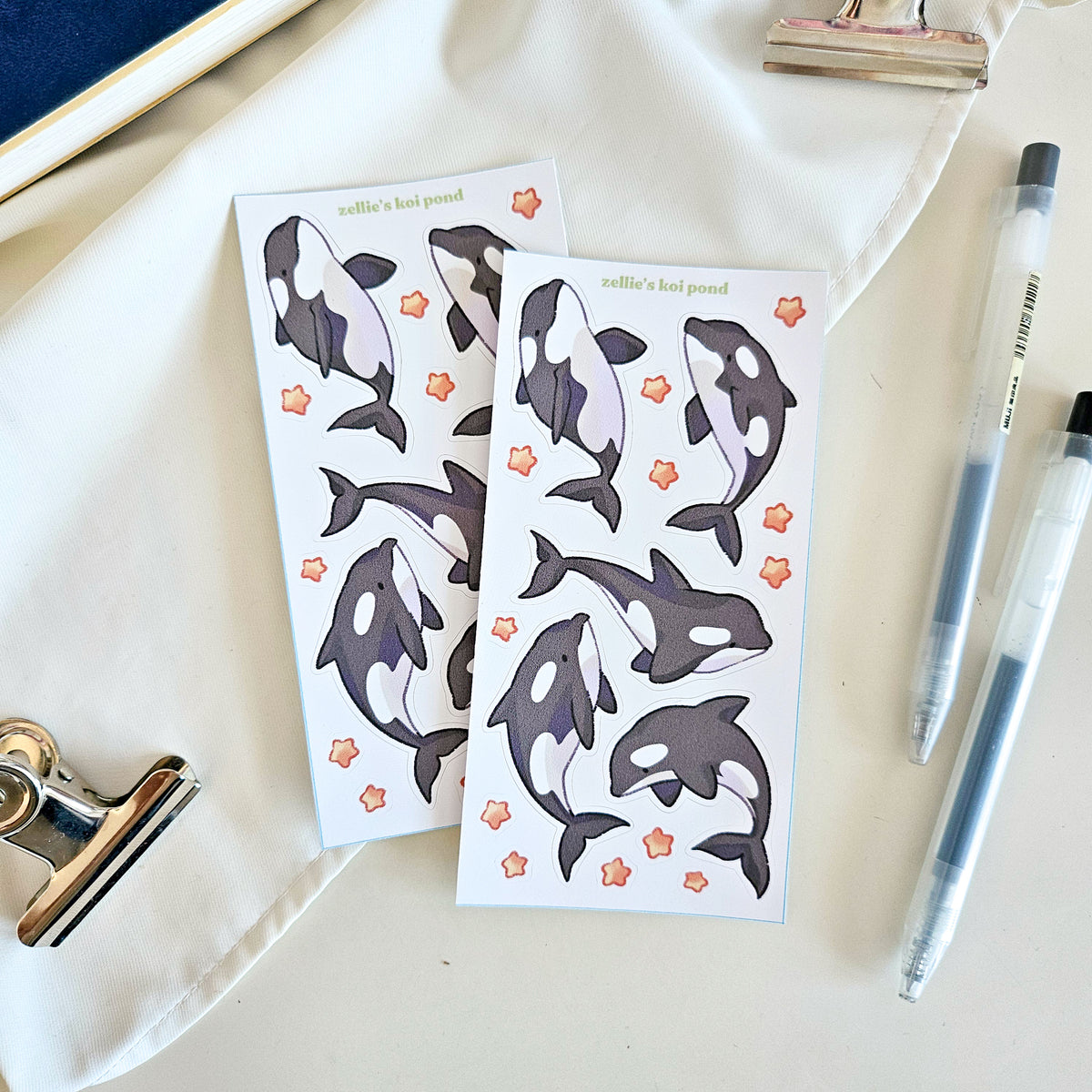 orca vinyl sticker sheet – Zellie's Koi Pond